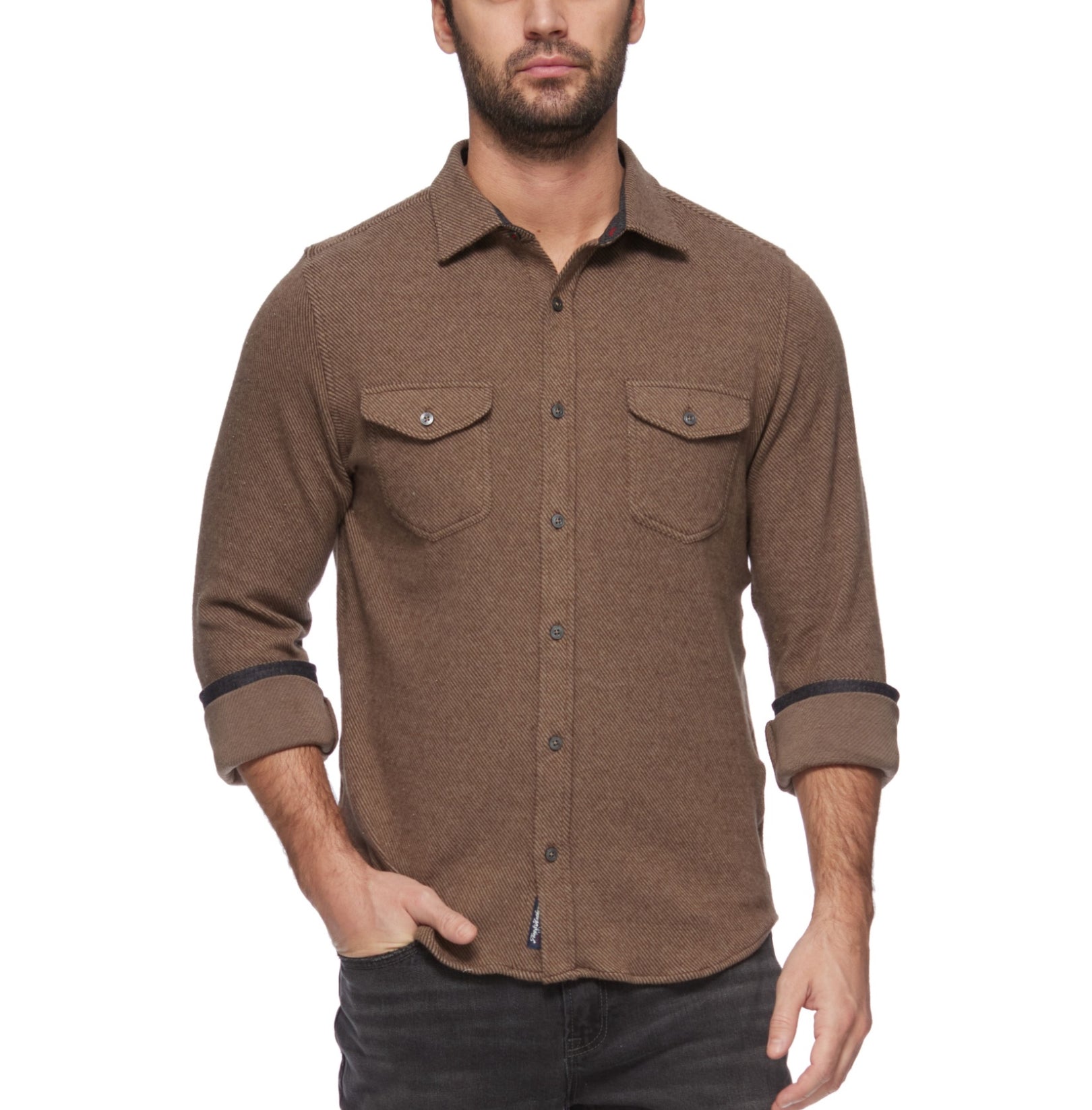 Hero Solid Twill Knit Flannel Shirt – The Chiffarobe