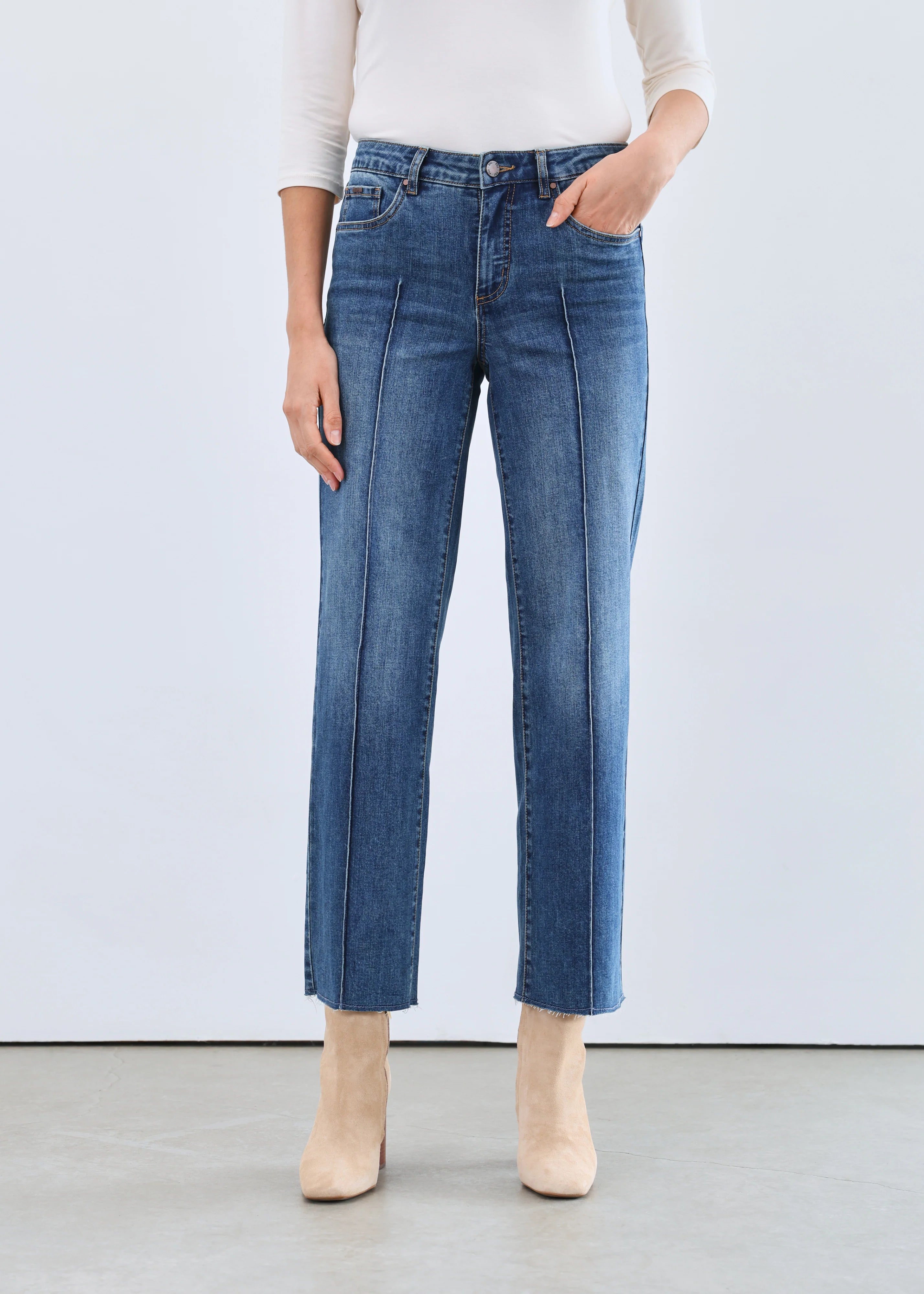 Olivia Wide Leg Pintuck Jean – The Chiffarobe